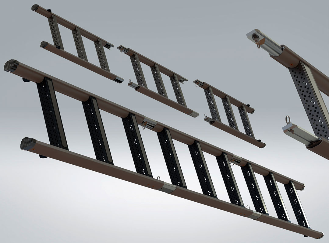 Custom-designed Sectional Aluminum Ladder for Vertical and Horizontal ...